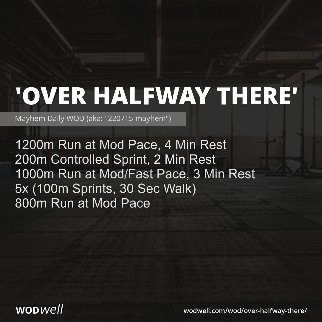 "Over Halfway There" Workout, Mayhem Daily WOD (aka: "220715-mayhem ...