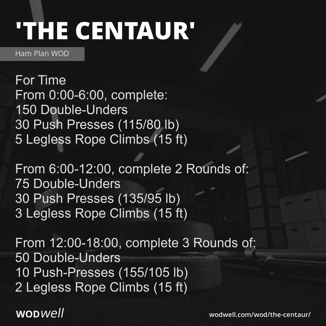 "The Centaur" Workout, Ham Plan WOD | WODwell