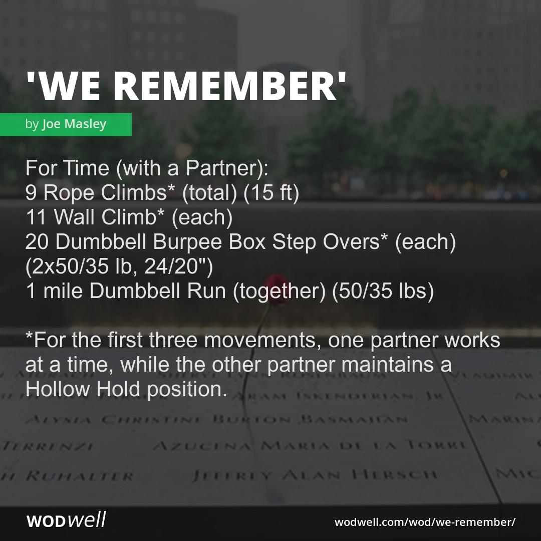 "We Remember" Workout, 9/11 Hero WOD | WODwell