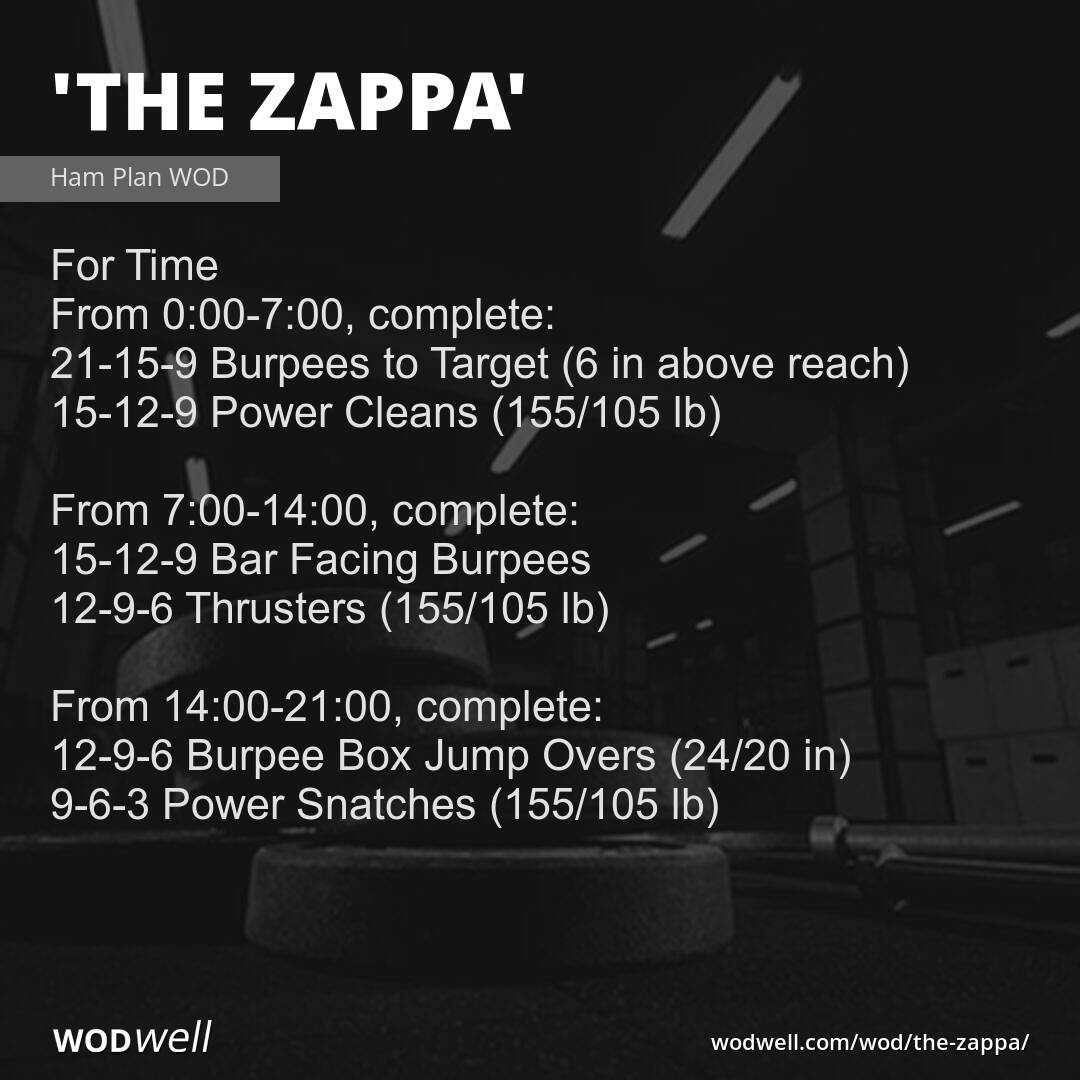 "The Zappa" Workout, Ham Plan WOD | WODwell