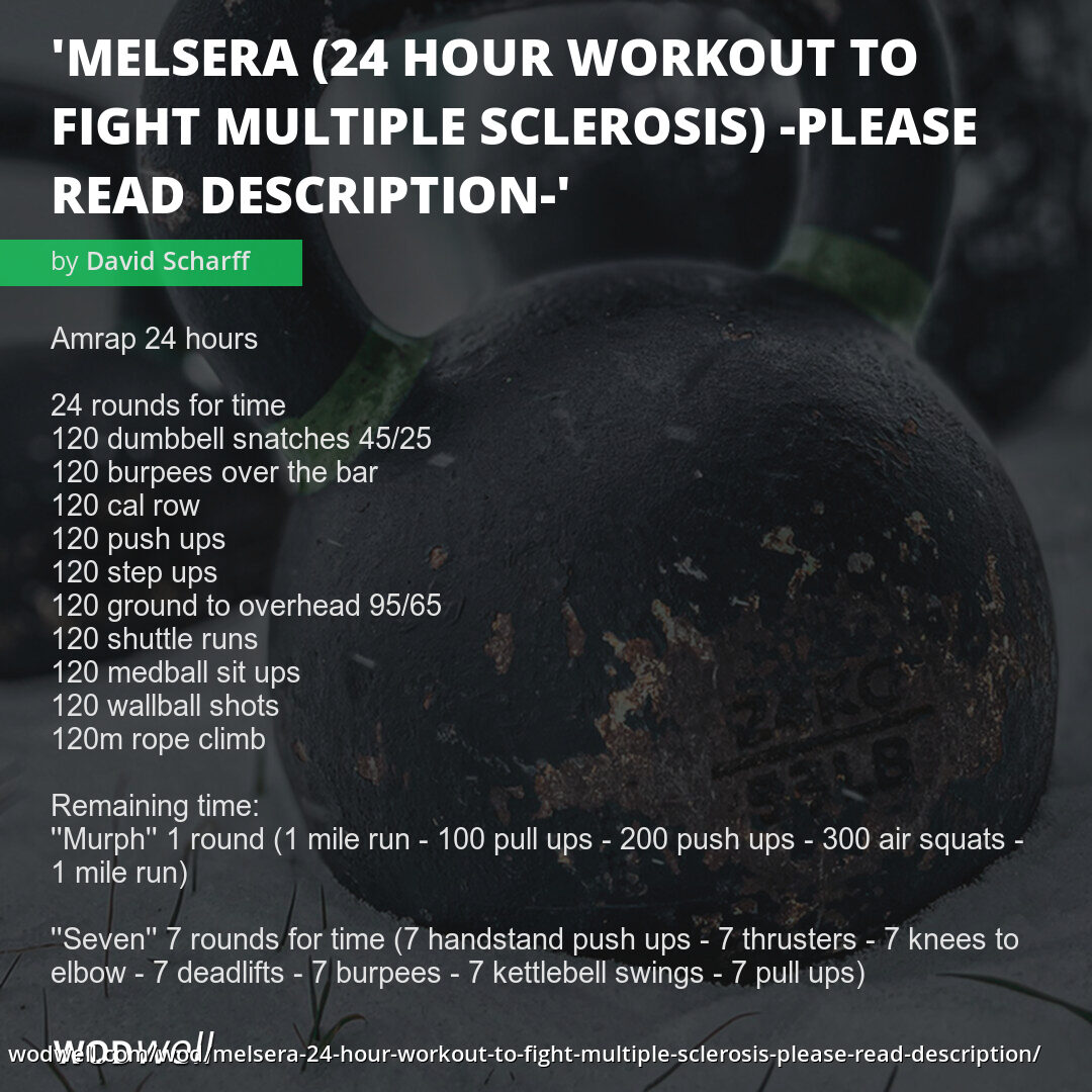 "Melsera (24 hour workout to fight Multiple Sclerosis) -please read ...