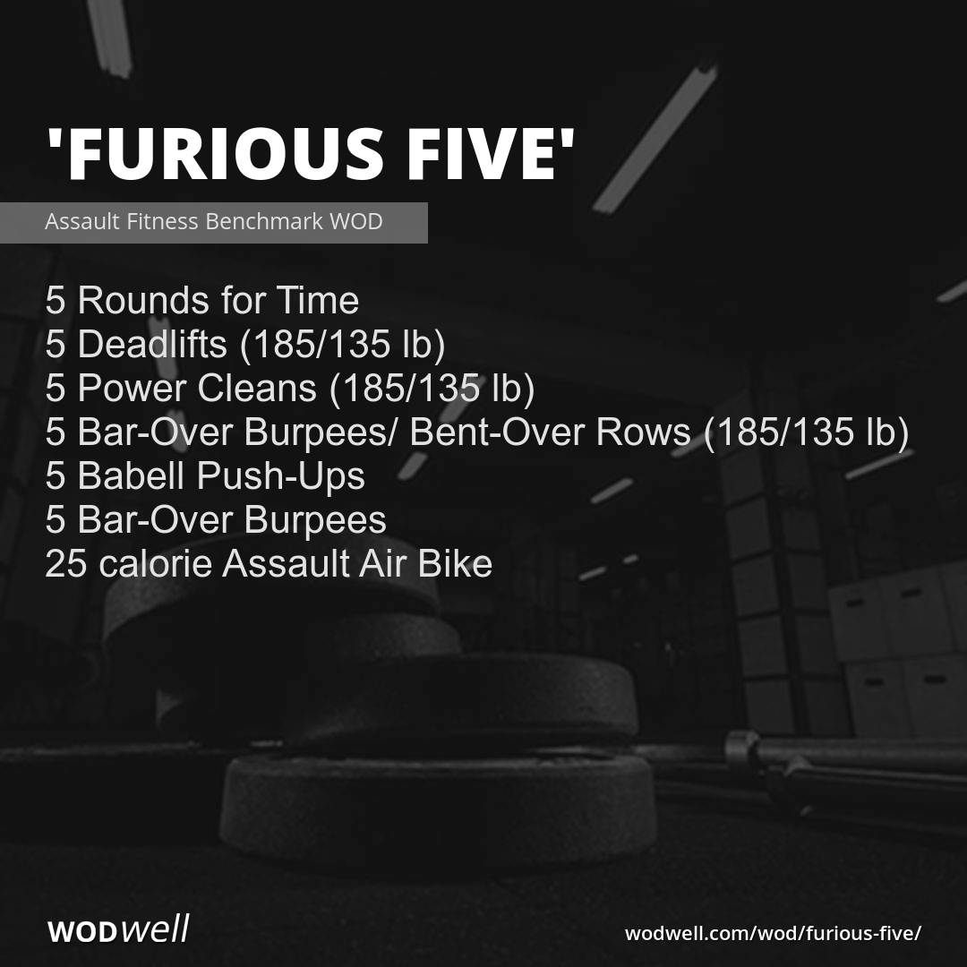 "Furious Five" Workout, Assault Fitness Benchmark WOD | WODwell