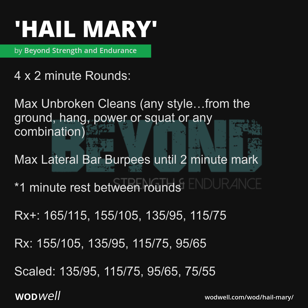 "Hail Mary" Workout, Coach Creation WOD | WODwell
