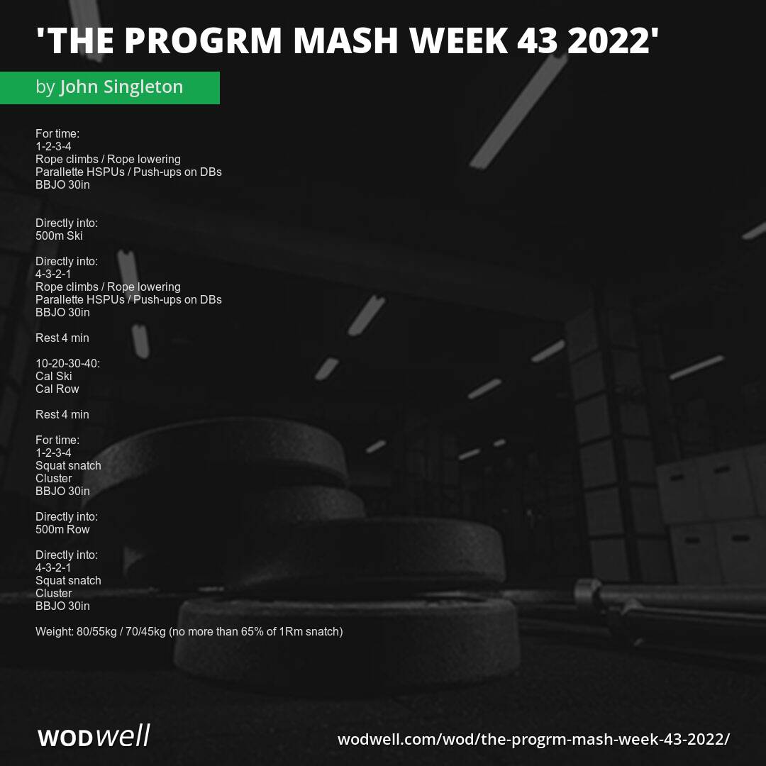 "THE PROGRM MASH WEEK 43 2022" Workout, Coach Creation WOD | WODwell