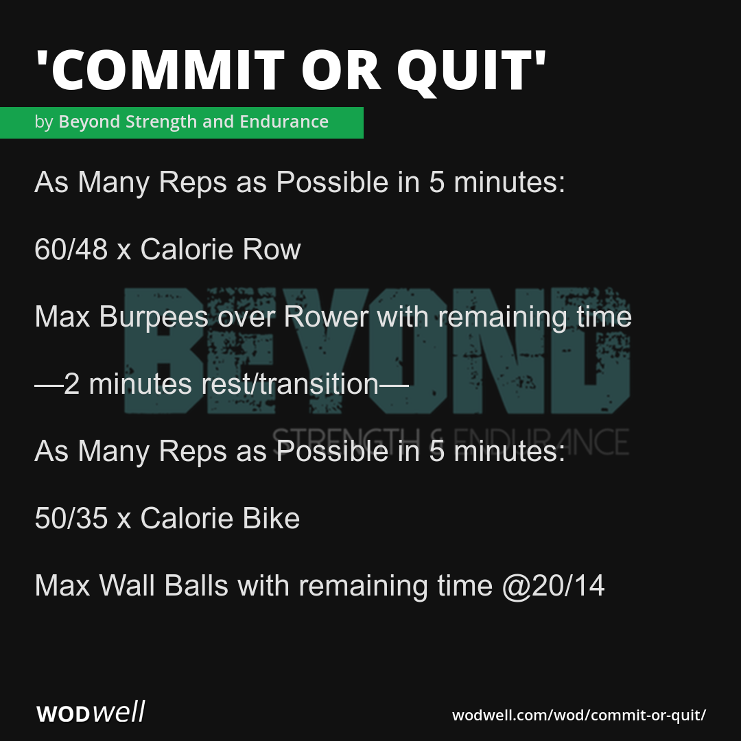 "Commit or Quit" Workout, Coach Creation WOD | WODwell