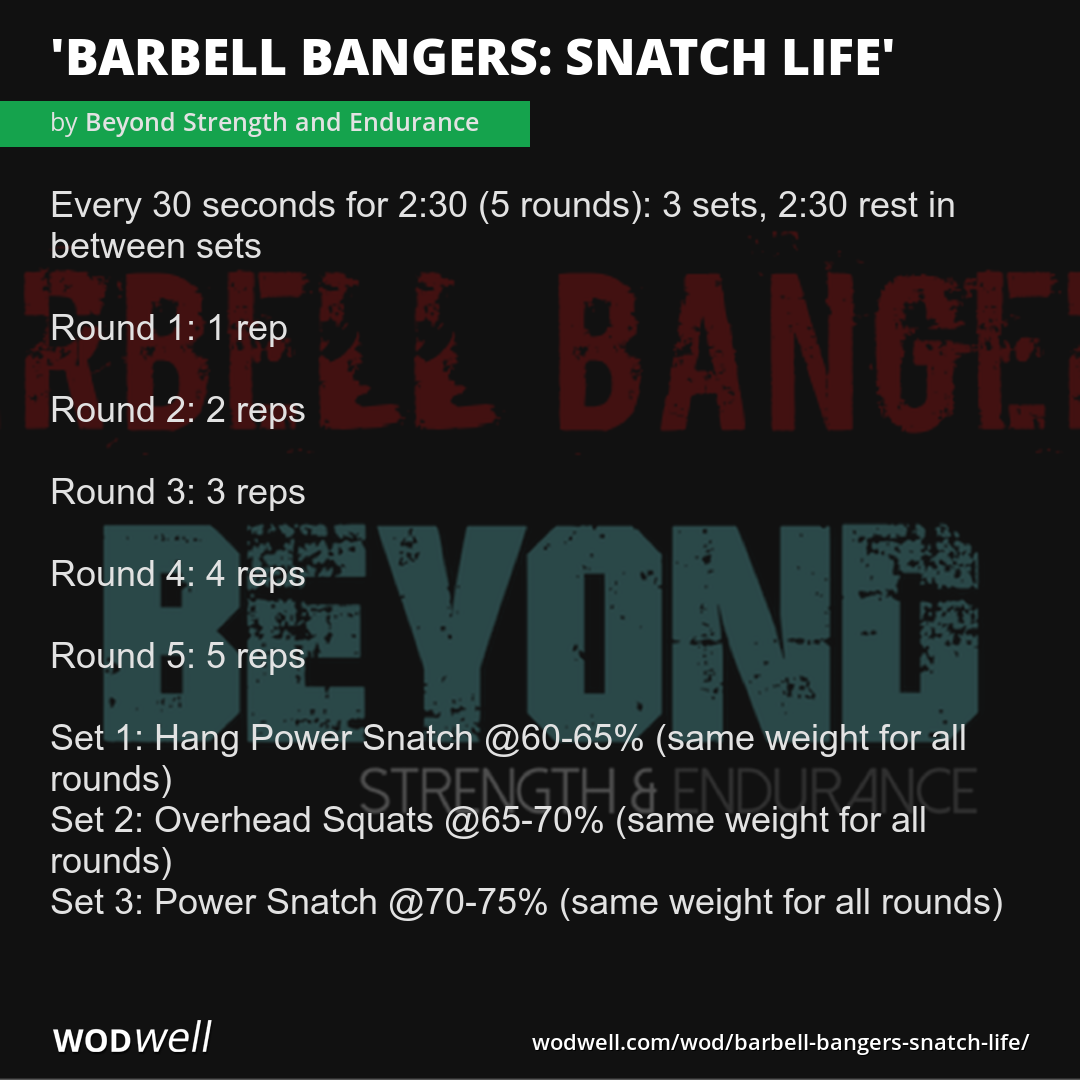 "Barbell Bangers: Snatch Life" Workout, Coach Creation WOD | WODwell