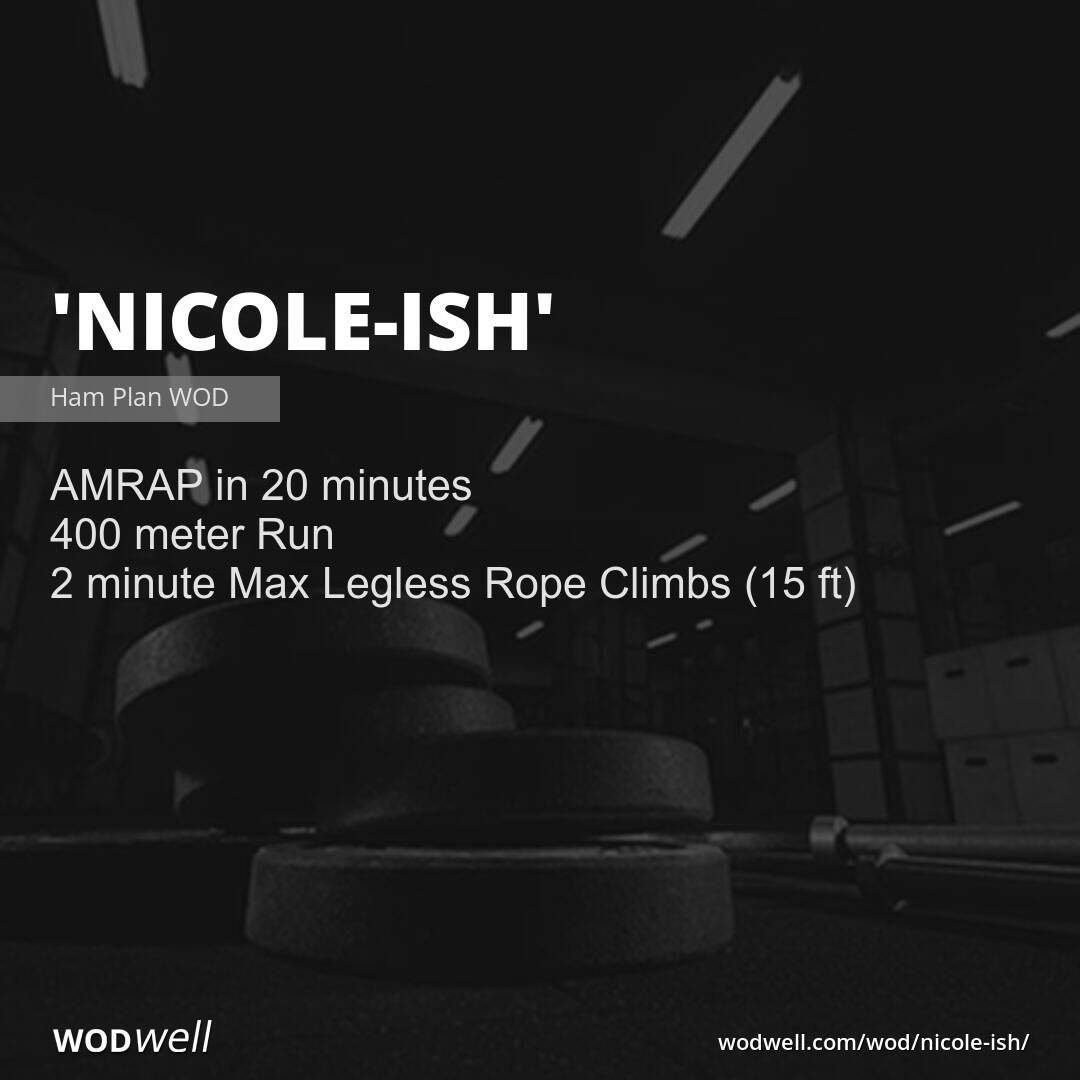 "Nicole-Ish" Workout, Ham Plan WOD | WODwell