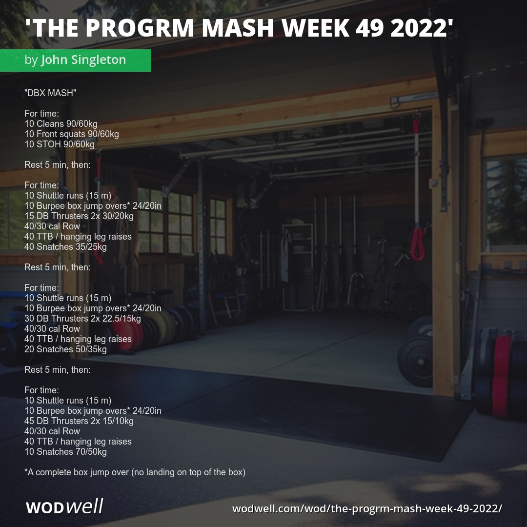 "THE PROGRM MASH WEEK 49 2022" Workout, Coach Creation WOD | WODwell
