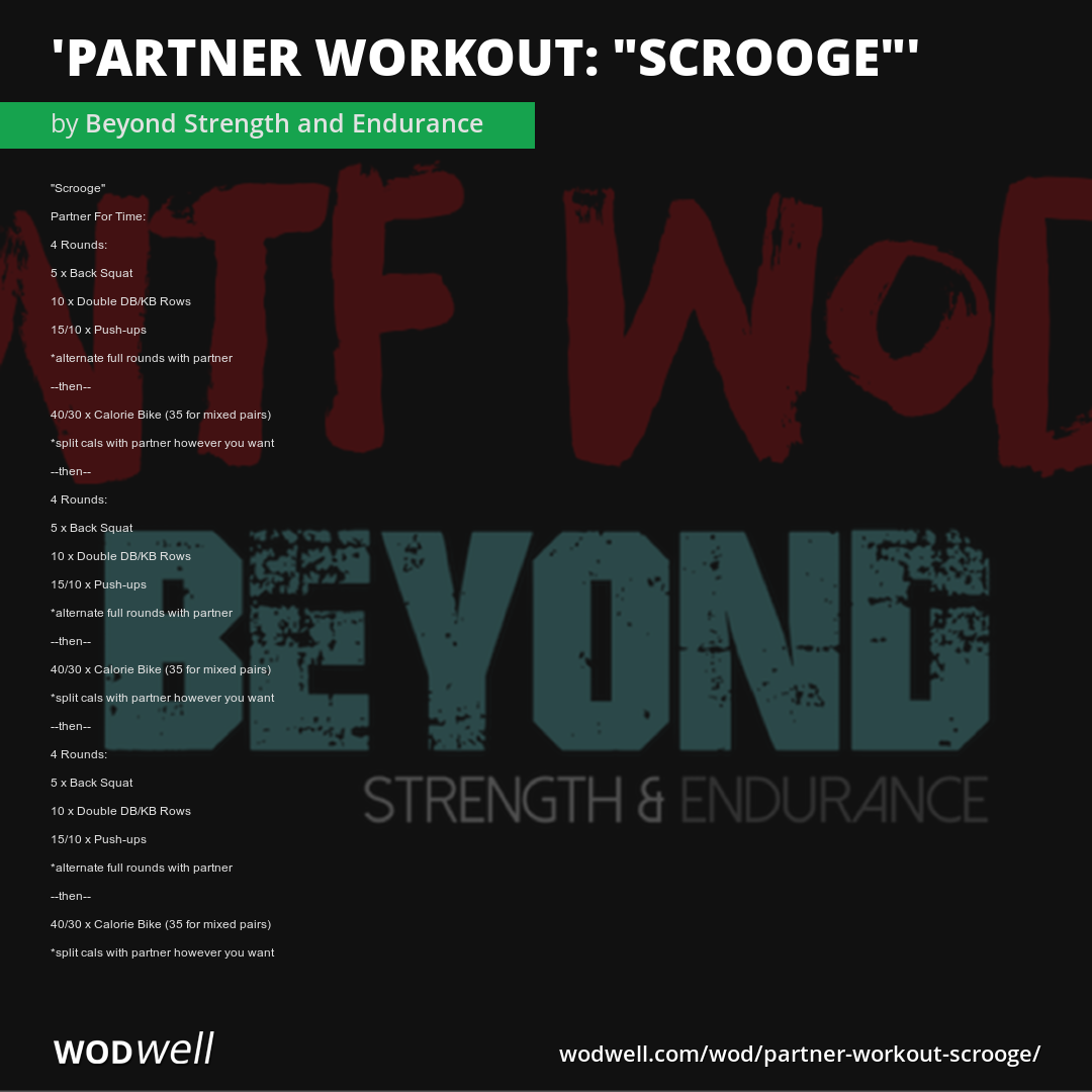 "Partner Workout: "Scrooge"" Workout, Coach Creation WOD | WODwell
