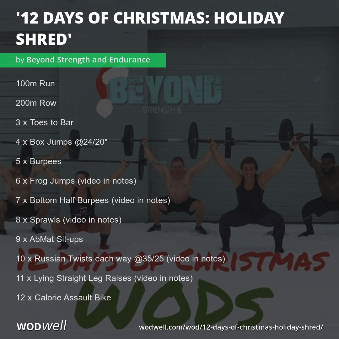 "12 Days of Christmas: Holiday Shred" Workout, Coach Creation WOD | WODwell