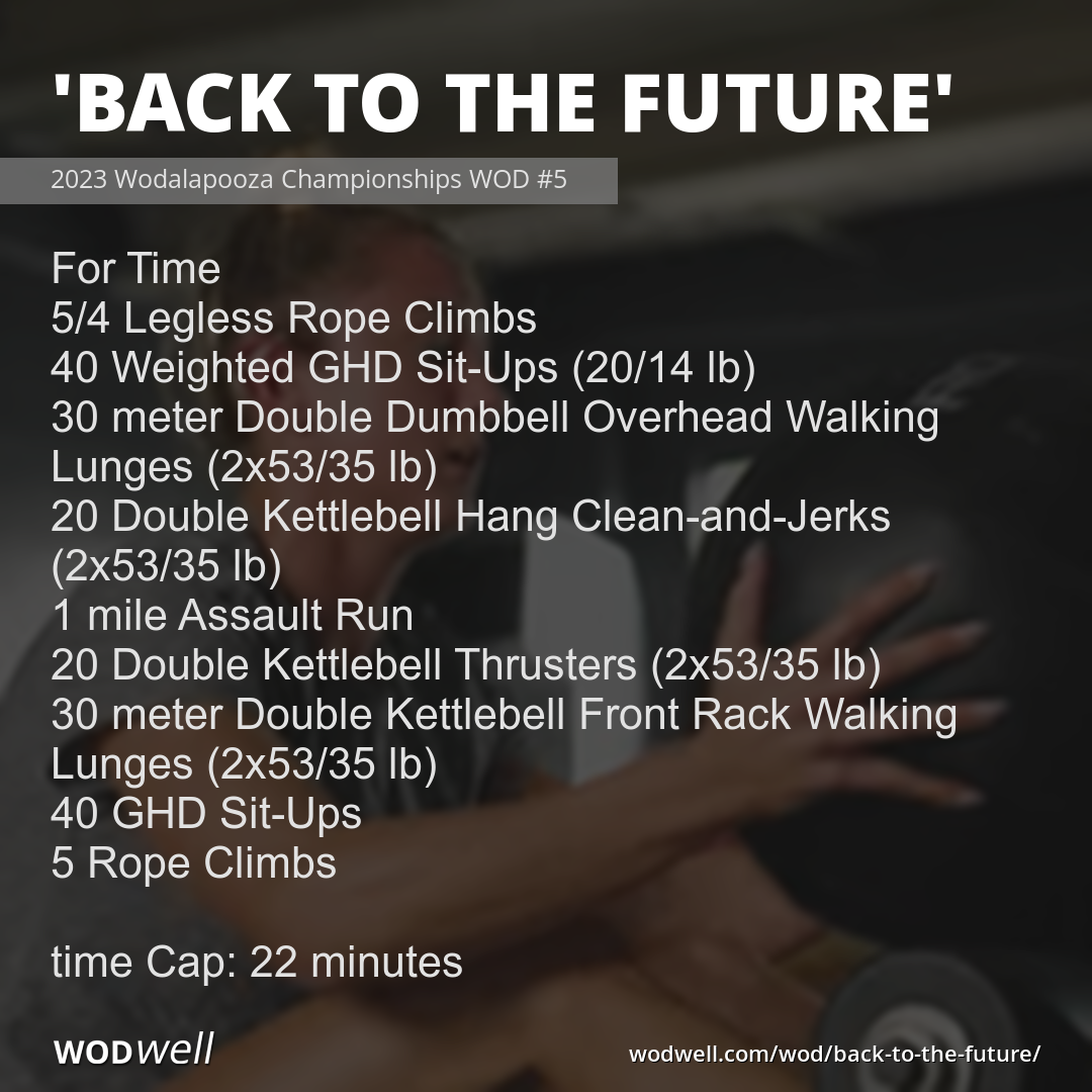 "Back to the Future" Workout, 2023 Wodalapooza Championships WOD #5 ...