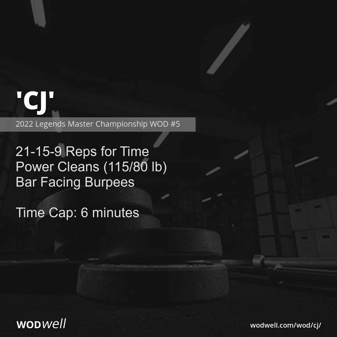 "CJ" Workout, 2022 Legends Master Championship WOD #5 | WODwell