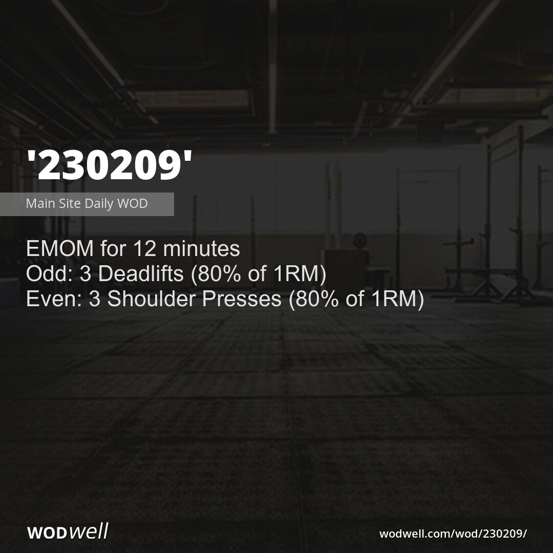 "230209" Workout, Main Site Daily WOD | WODwell