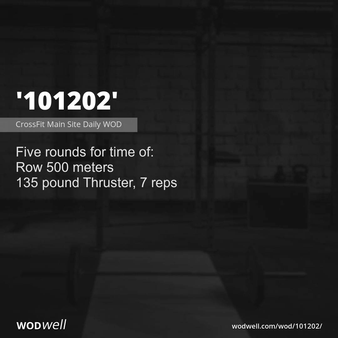 "101202" Workout, CrossFit Main Site Daily WOD | WODwell