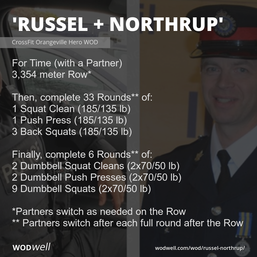 "Russel + Northrup" Workout, CrossFit Orangeville Hero WOD | WODwell